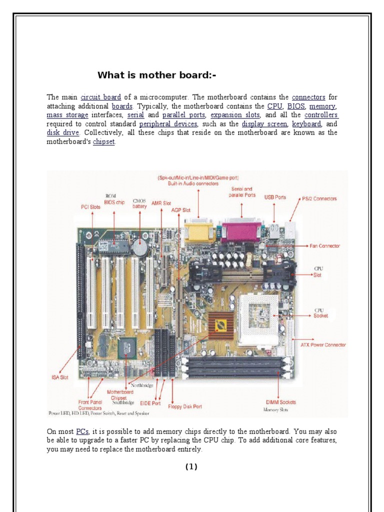 The Main Circuit Board of A Microcomputer | PDF | Hard Disk Drive | Cd Rom