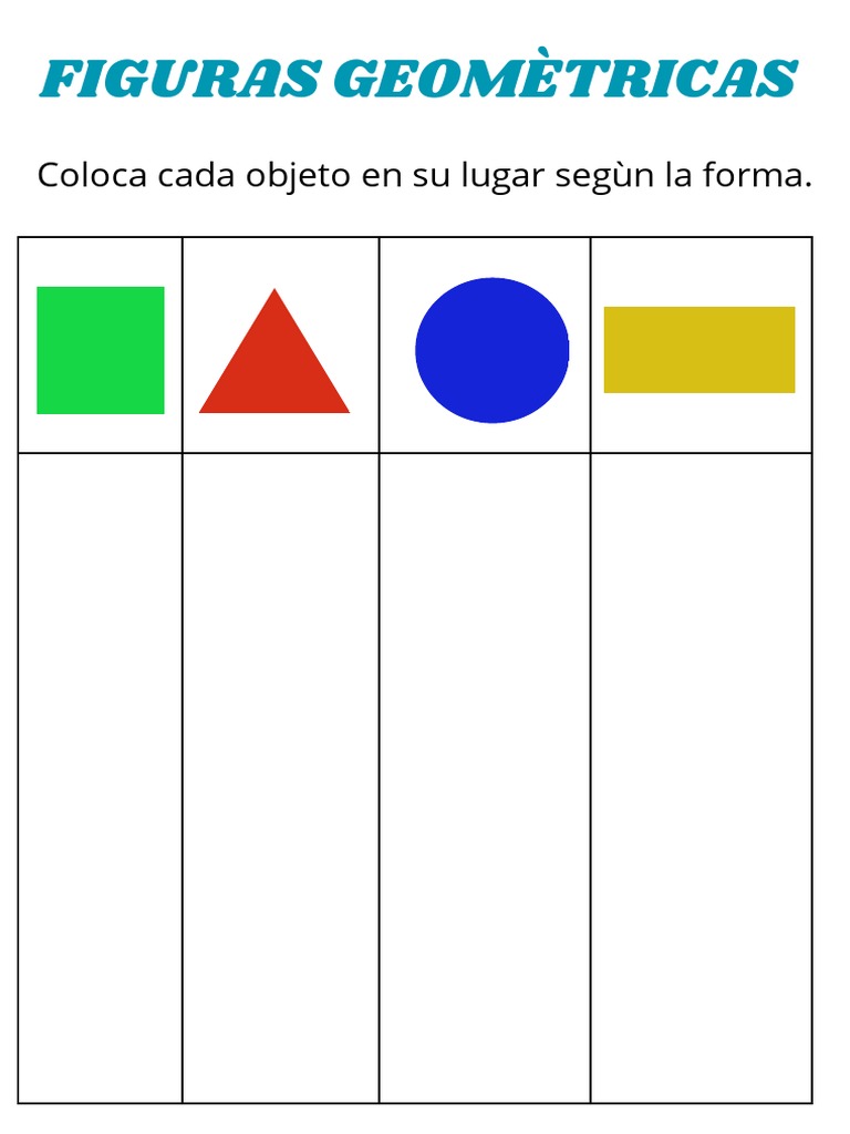 Hoja de Aplicacion Figuras Geomètricas | PDF