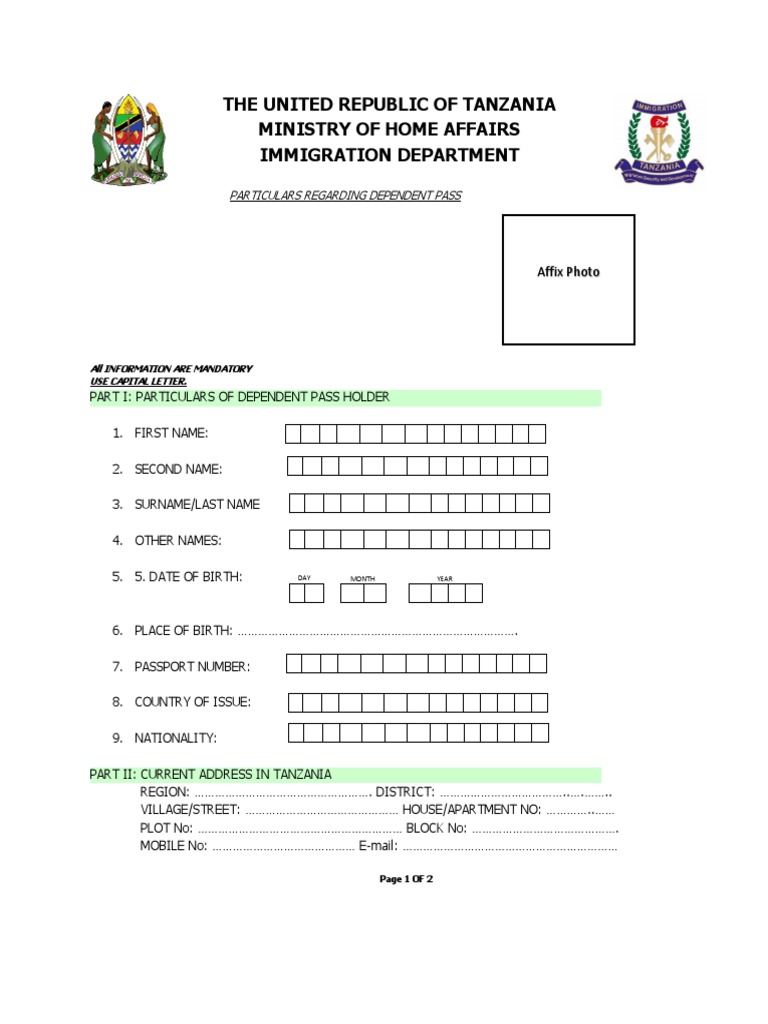 Dependent Pass Update Information Form | PDF | Law