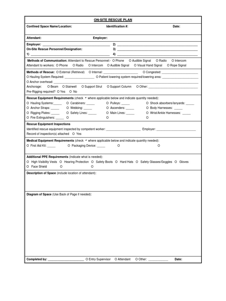 Confined Space Rescue Plan | PDF | Prevention | Safety