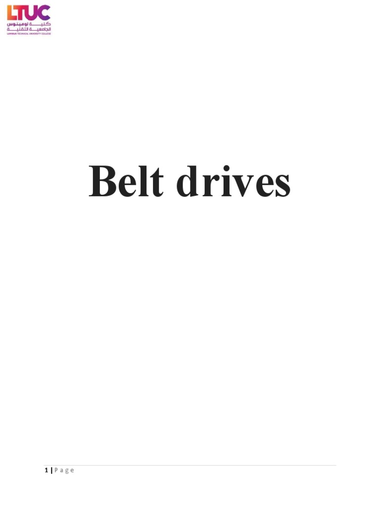 Belt Drives | PDF | Belt (Mechanical) | Mechanical Engineering