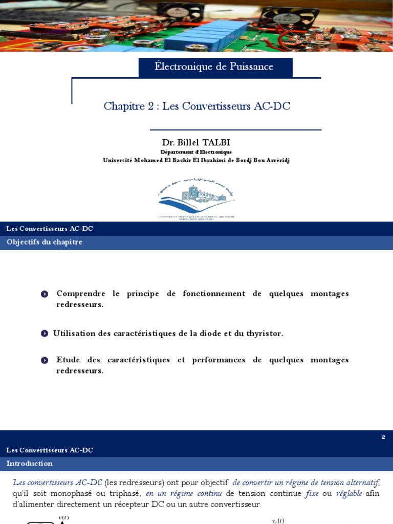 Chapitre 2 Les Convertisseurs AC DC | PDF | Redresseur | Diode