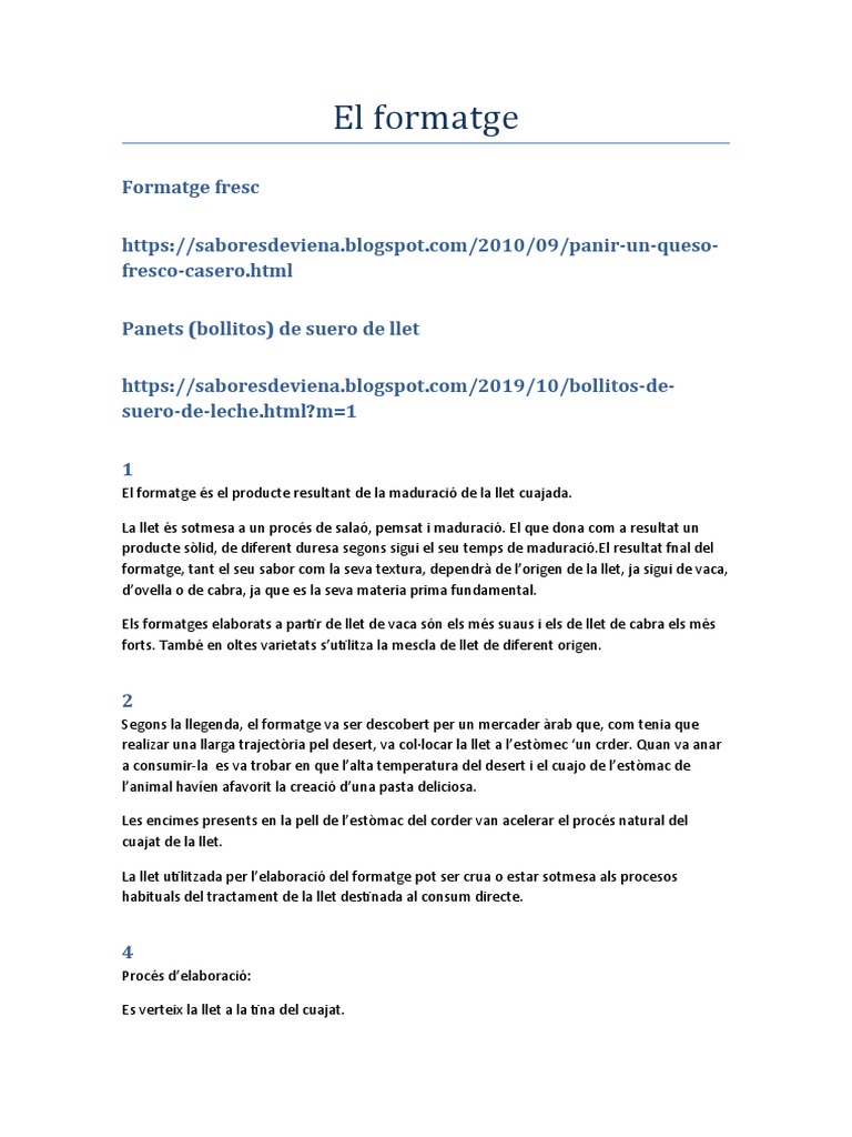 El Formatge | PDF