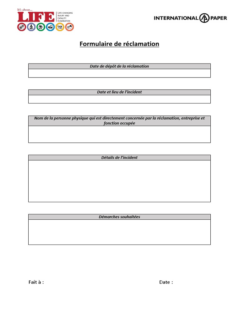 Formulaire de Réclamation | PDF | Droit