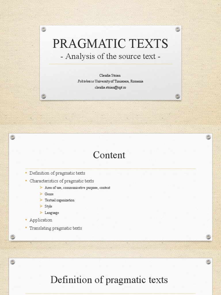 Pragmatic Texts | PDF | Language Mechanics | Syntax