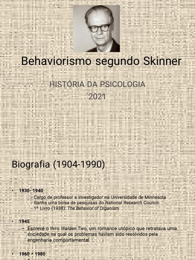 Skinner | PDF | Behaviorismo | Comportamento