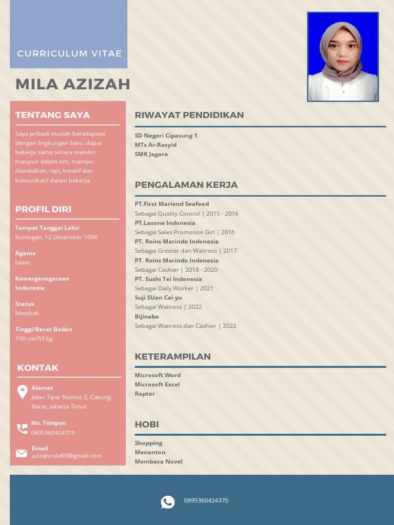 Rev - CV - Mila Azizah | PDF