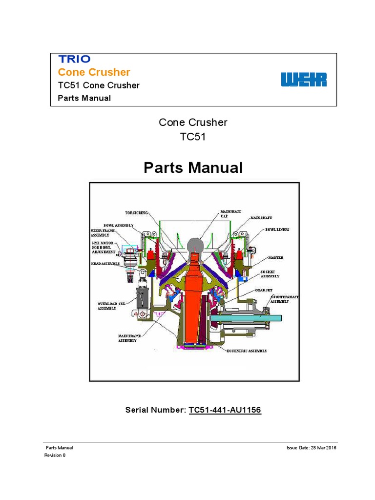Cone Crusher Parts Manual TC51 | PDF | Electrical Connector | Valve
