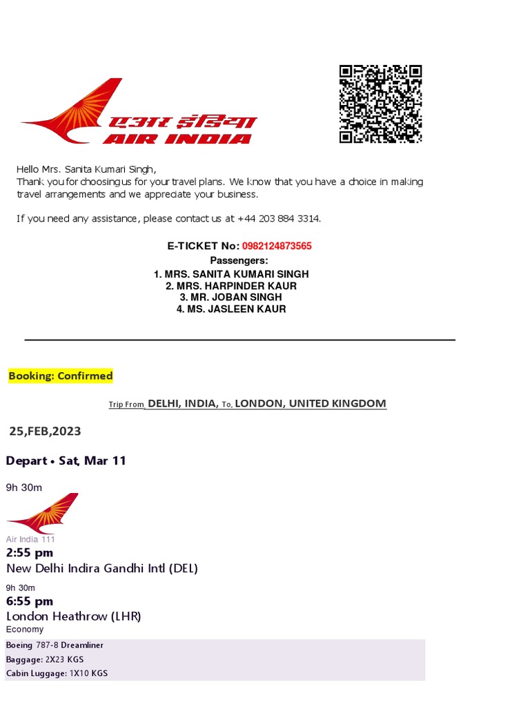 Flight Confirmation for Sanita Singh | PDF | Aviation | Transport