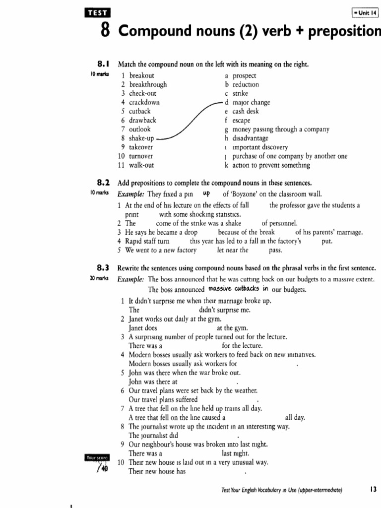Exercise B2/C1 - Compound Nouns | PDF