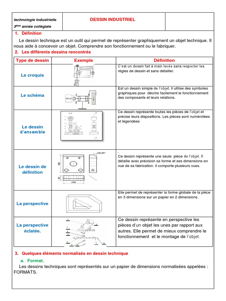 Types de Dessin Technique Indus. | PDF | Dessin technique | Dessin