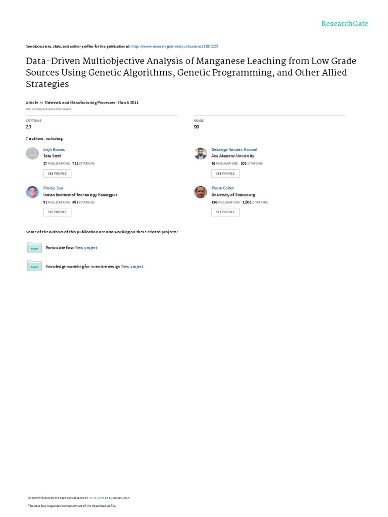 Data-Driven Multiobjective Analysis of Manganese L | PDF | Mathematical Optimization | Physical ...