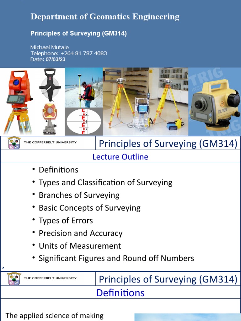 001 Unit01 Basic Concepts of Surveying | PDF | Surveying | Geomatics