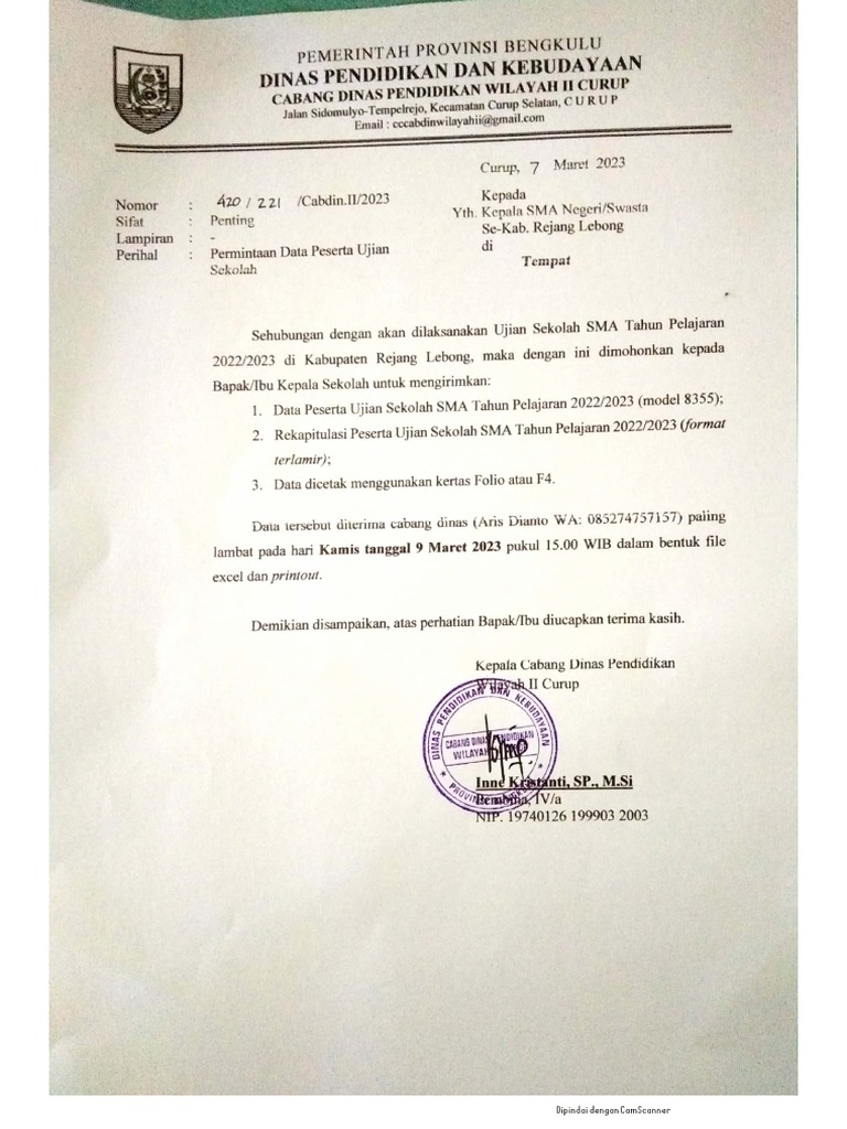 Surat Permintaan Data US | PDF