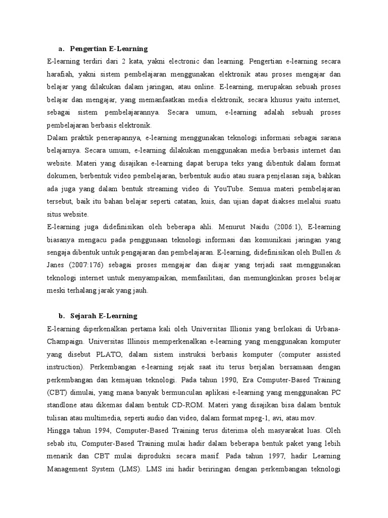 Definisi dan Karakteristik E-Learning | PDF | Komputer