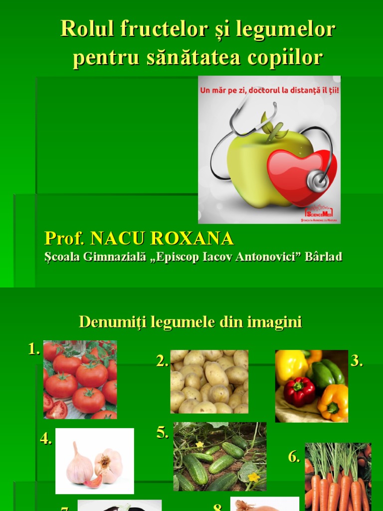 Rolul Fructelor Si Legumelor | PDF