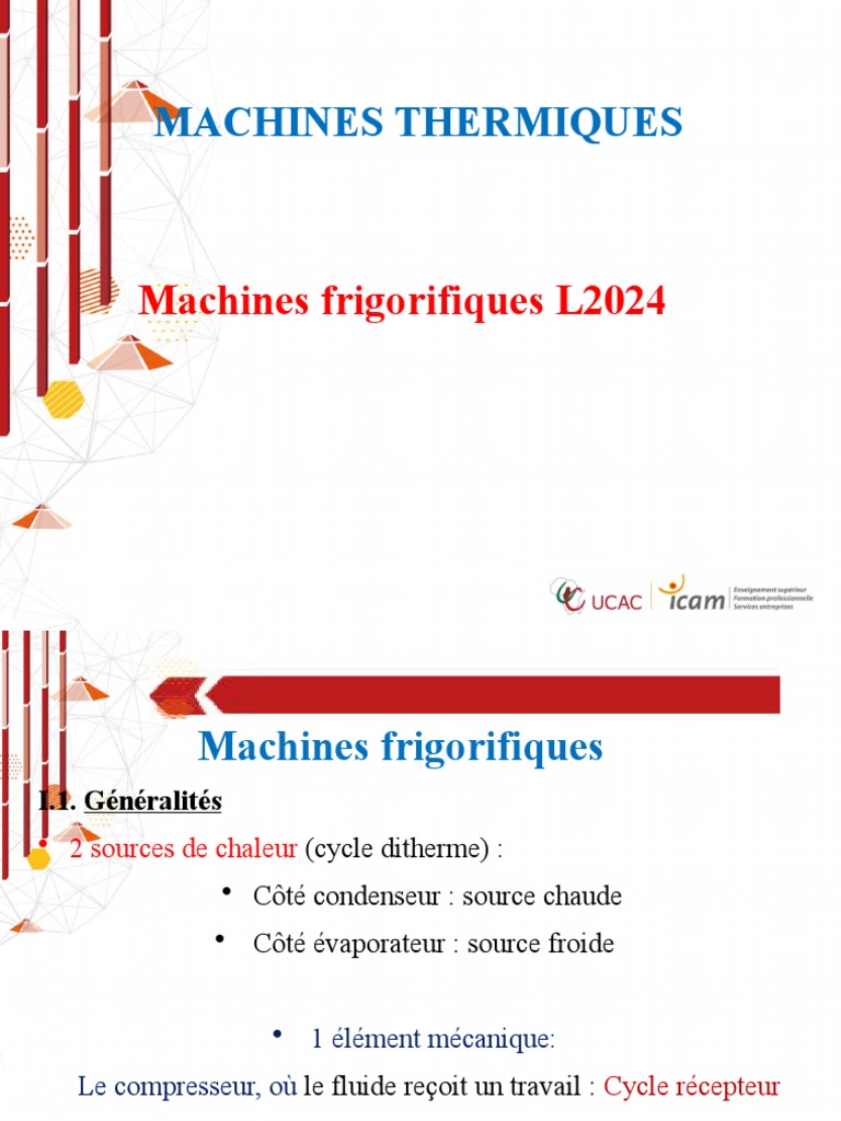 Chapitre 1 Machines Frigorifique | PDF | Réfrigération | Phase ...