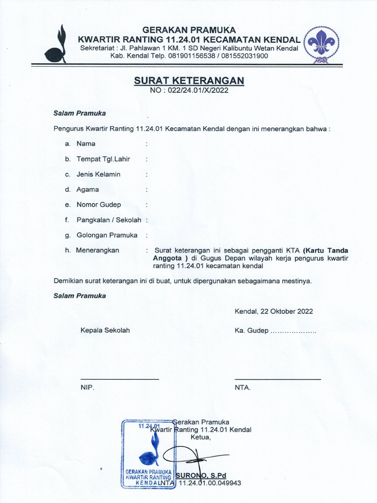 Surat Pengganti Kta Siaga | PDF