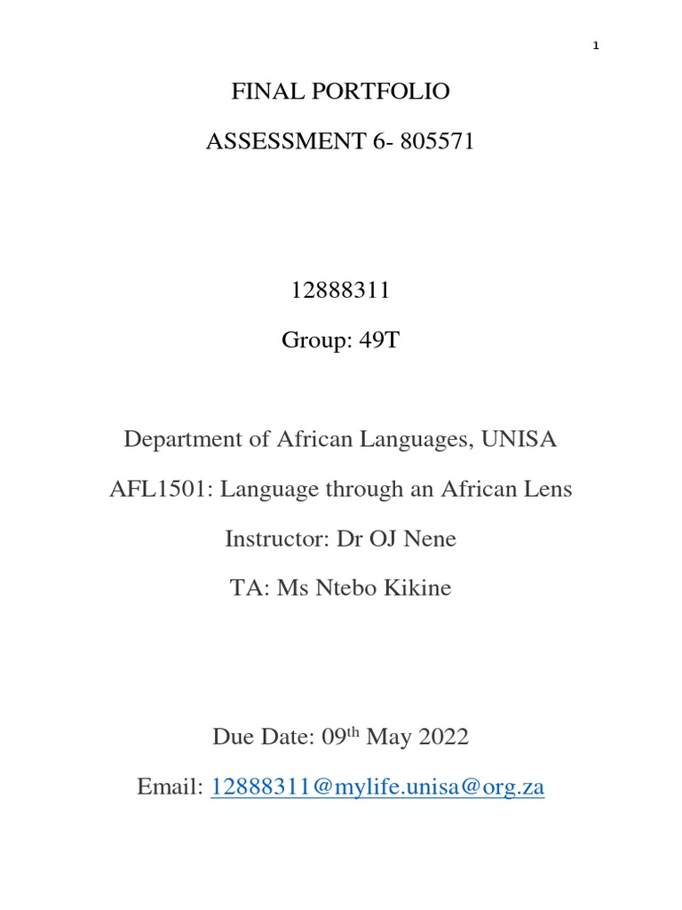 Assignment 6 - Final Portfolio | PDF | Storytelling | Communication