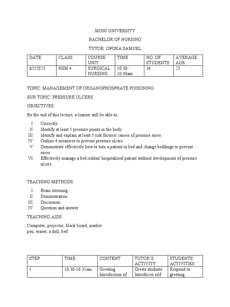Abc Lesson Plan Pdf Nursing Teaching