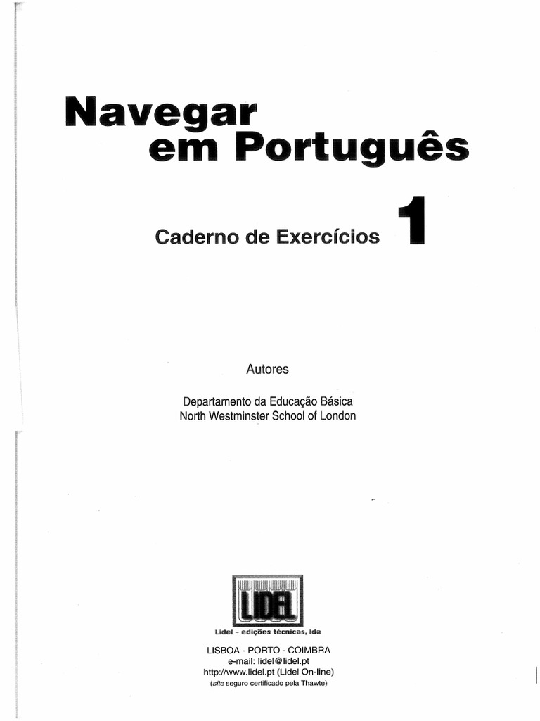 06.navegar em Portugues 1 Caderno de Exercicios | PDF