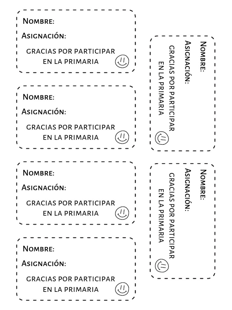Tarjetas de Asignaciones | PDF