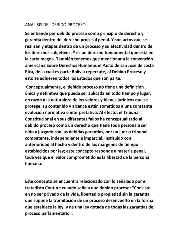 Analisis Del Debido Proceso | PDF | Debido al proceso | Justicia