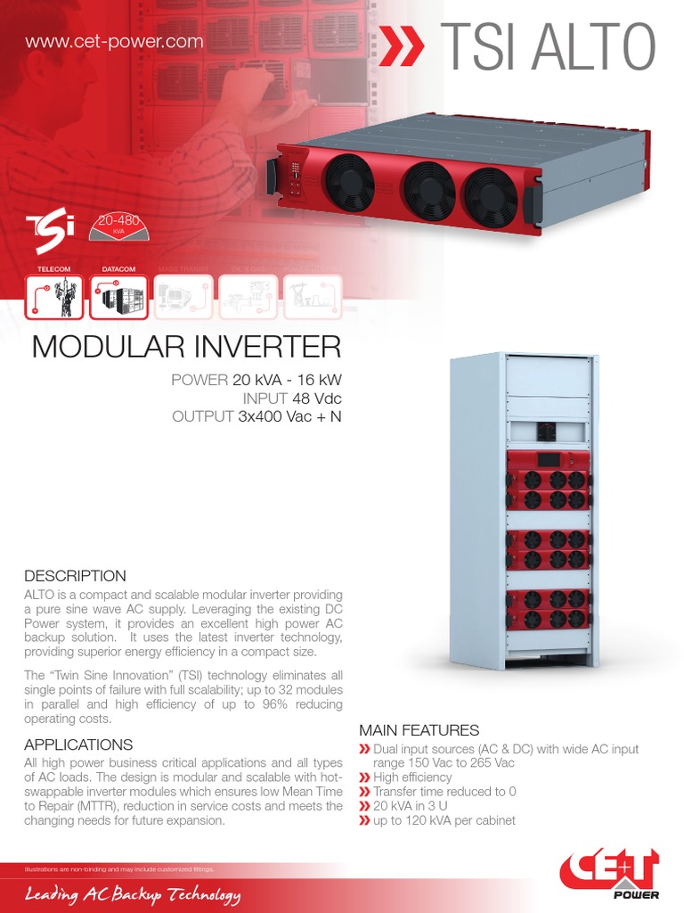 Datasheet Modulo Inversor Alto 20kVA | PDF | Alternating Current | Power Inverter