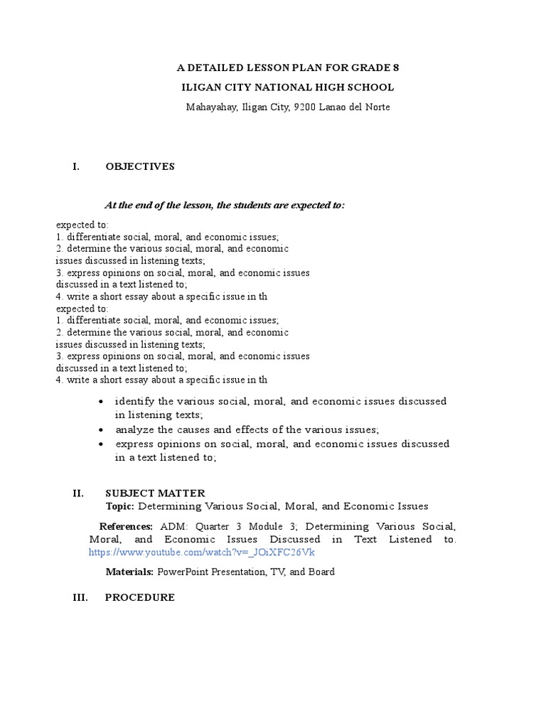 Social Moral and Economic Issues DLP | PDF | Morality | Poverty