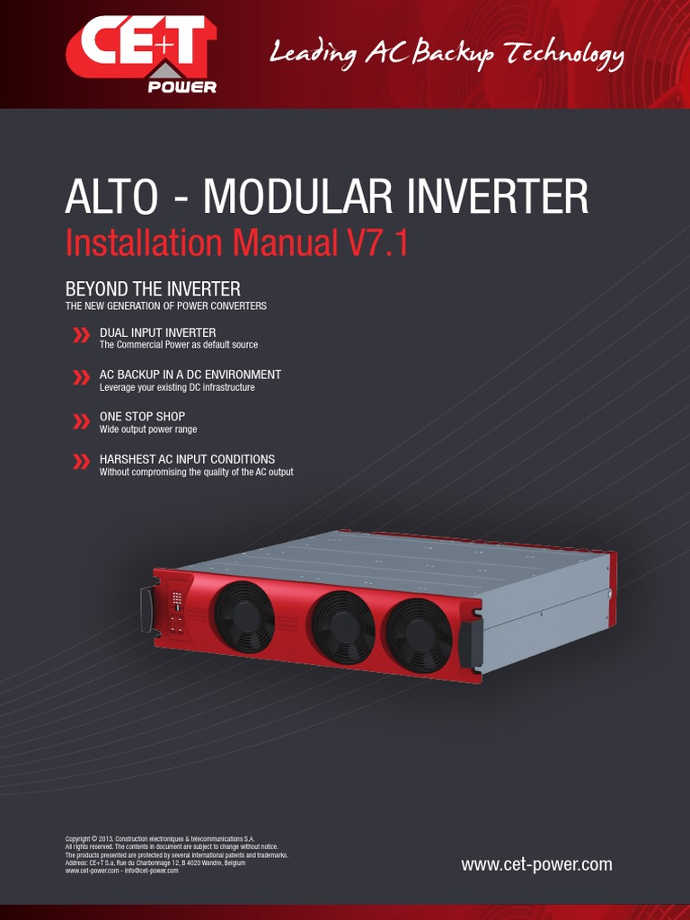 CET Power - ALTO - Installation Manual v7.1 | PDF | Power Inverter ...