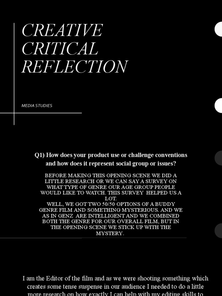 Creative Critical Reflection: Media Studies | PDF