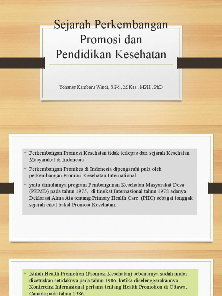 Sejarah Perkembangan Promkes | PDF
