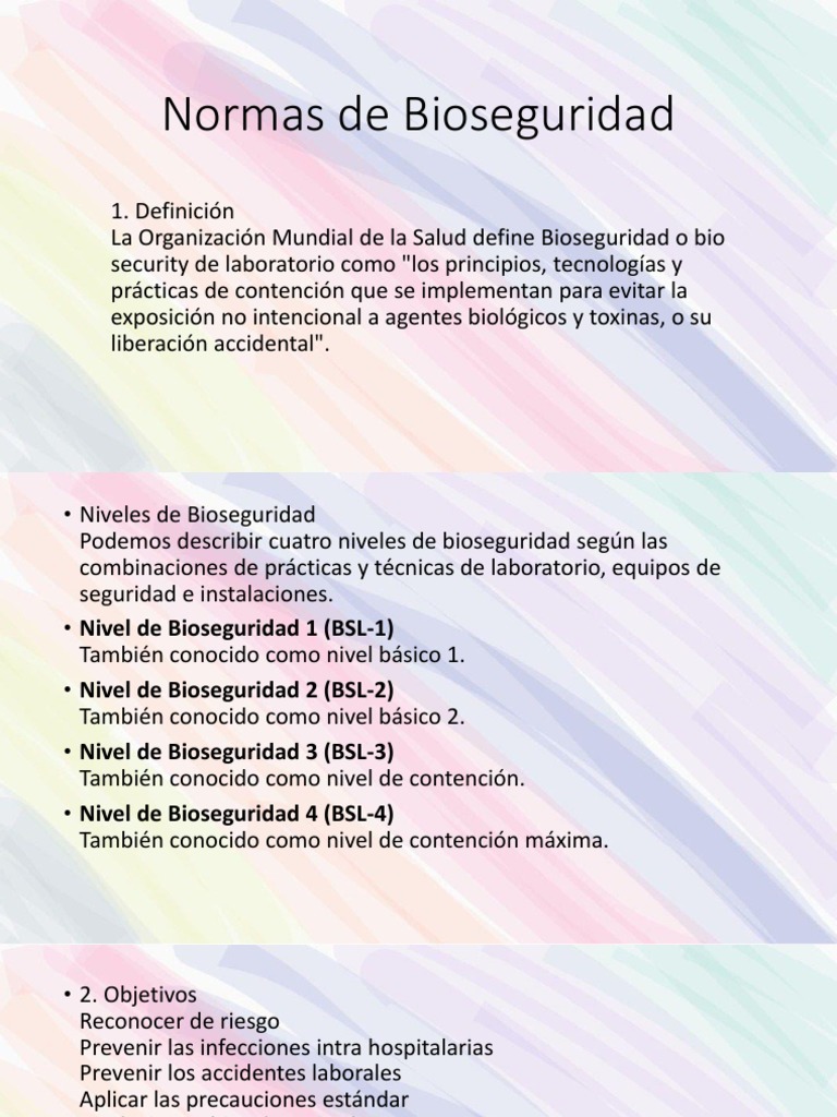 Normas de Bioseguridad | PDF