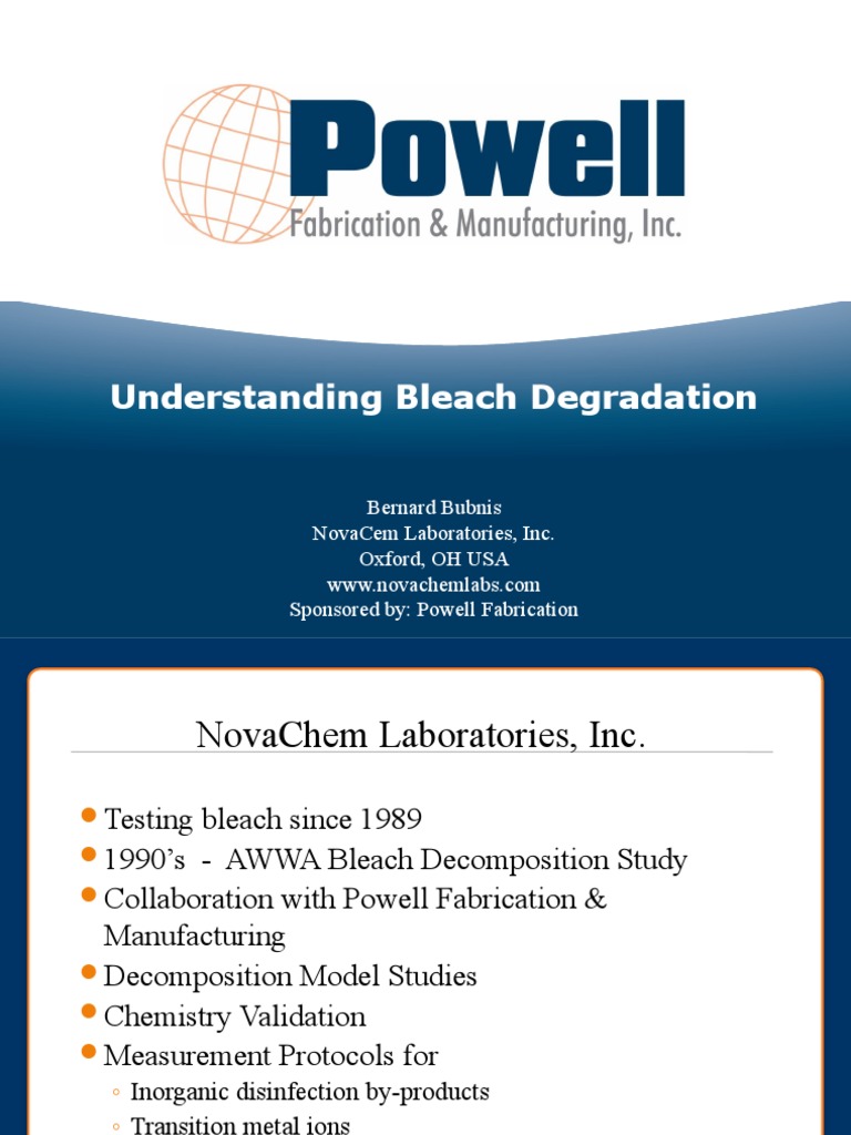 Bleach Decomposition Insights and Modeling | PDF | Perchlorate | Sodium ...