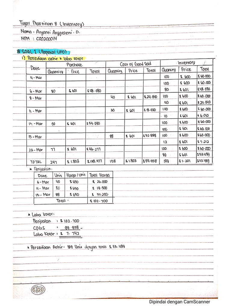 Tugas 8 Praktikum - Inventory | PDF