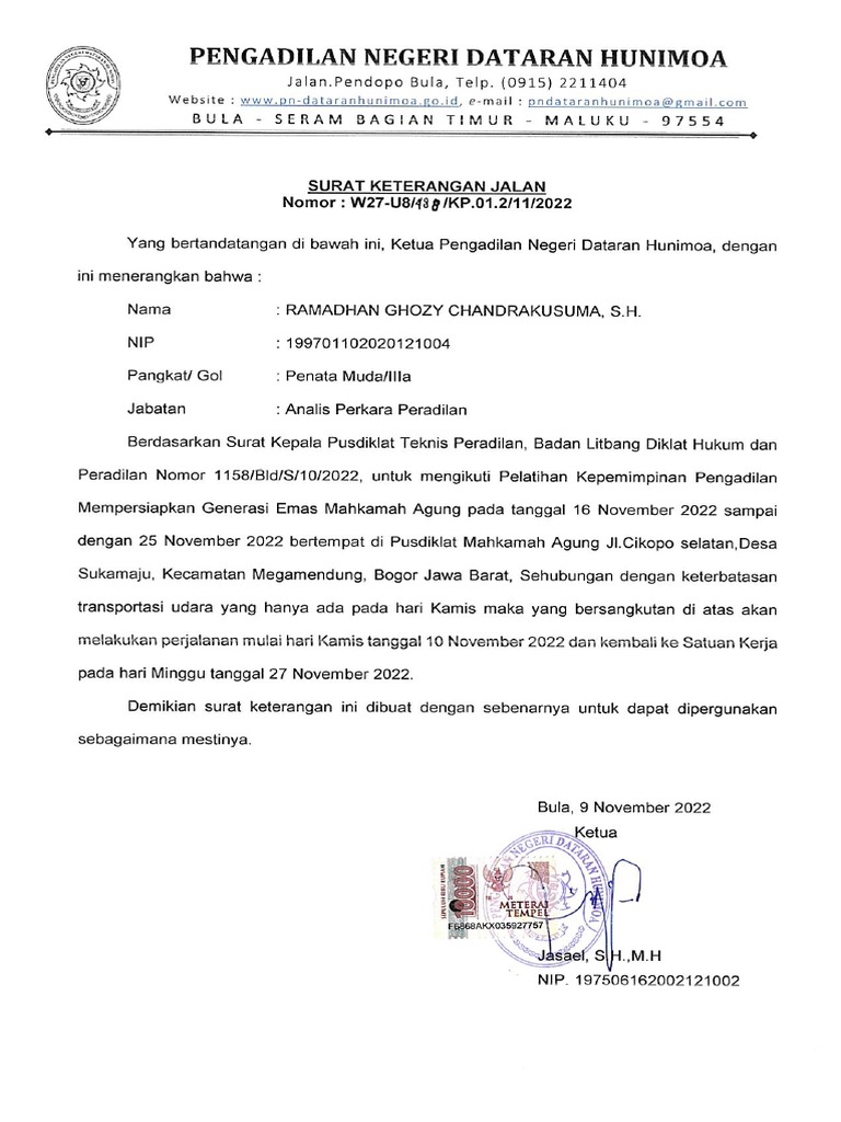 Surat Keterangan Jalan | PDF