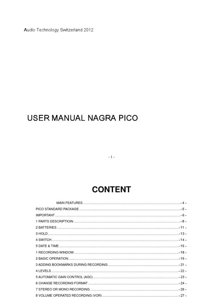 PICO User-Manual 121127 | PDF