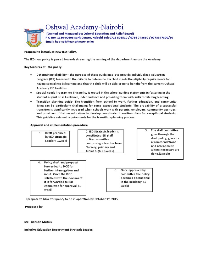 Ied Policy Guide | PDF | Individualized Education Program