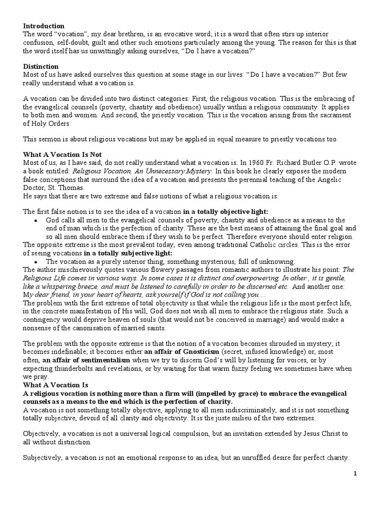 Do I Have A Vocation | PDF