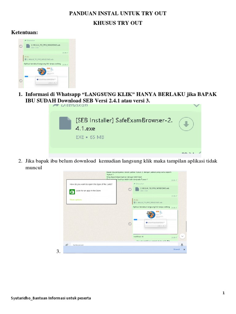 PANDUAN INSTAL UNTUK TRY OUT - Syutaridho | PDF