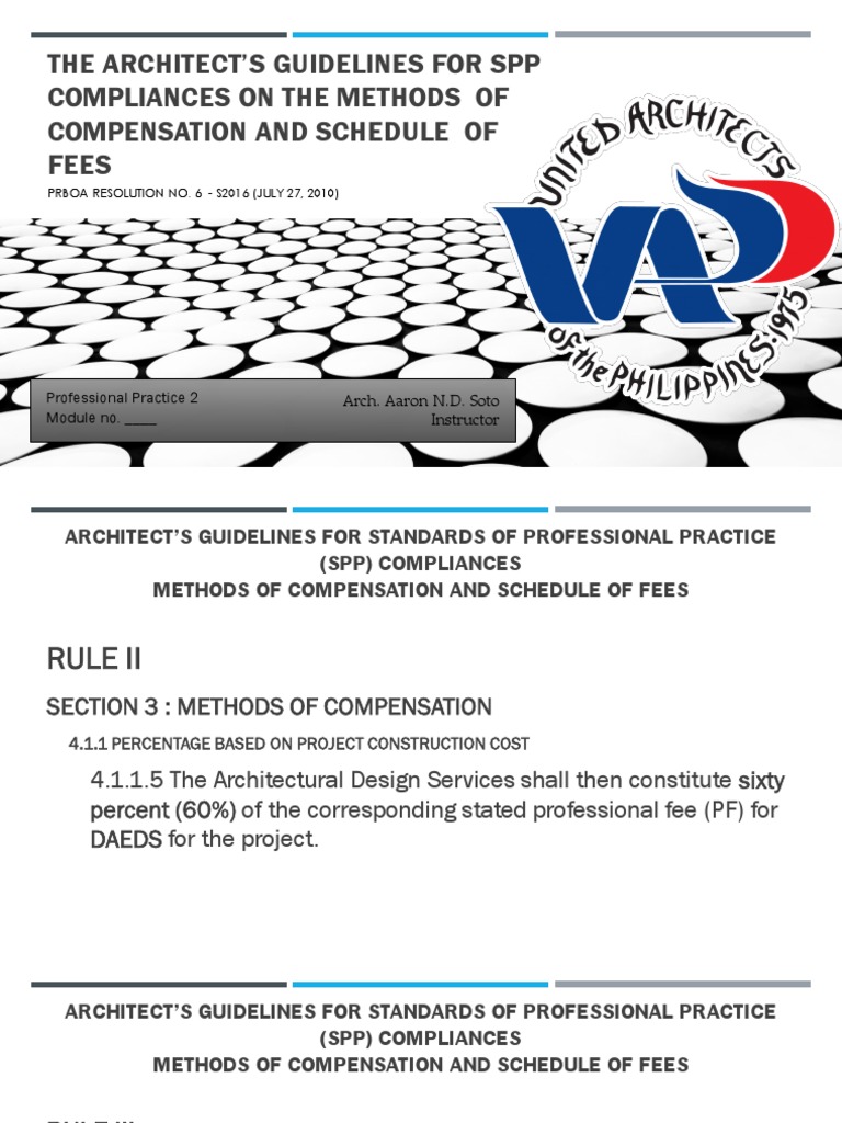 Architect Fee Guidelines for SPP Compliance | PDF | Architect