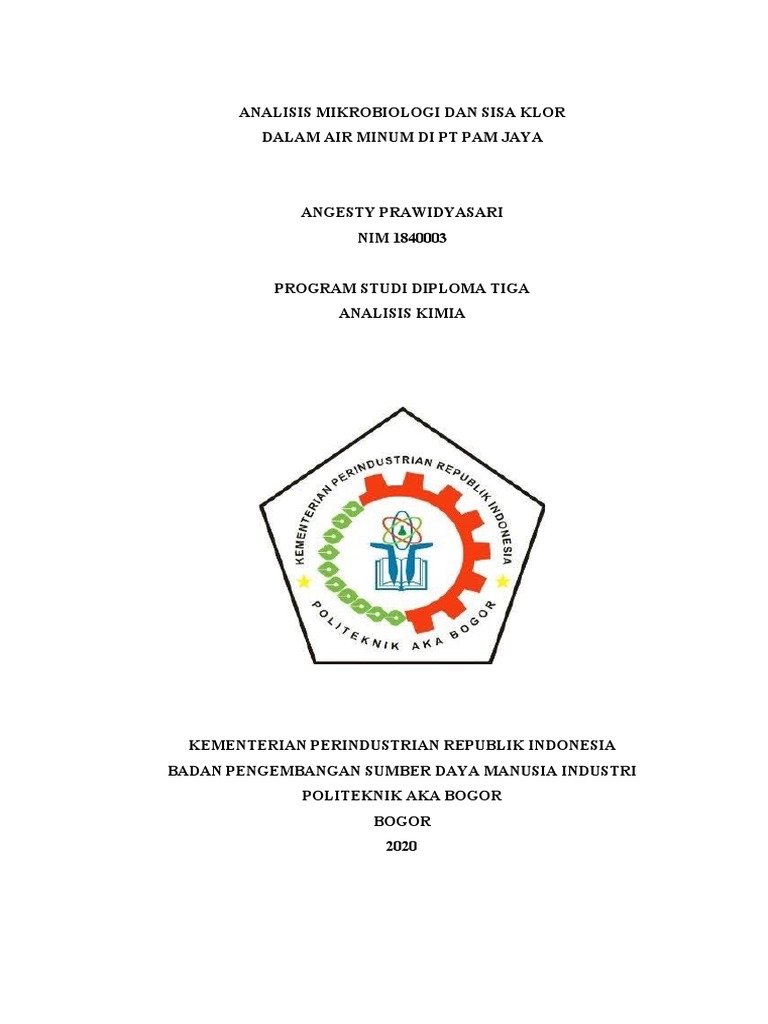 Analisis Mikrobiologi Dan Sisa Klor Dalam Air Minum Di Laboratorium PAM JAYA. Rev | PDF