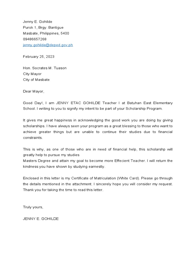 Applicatio Letter | PDF