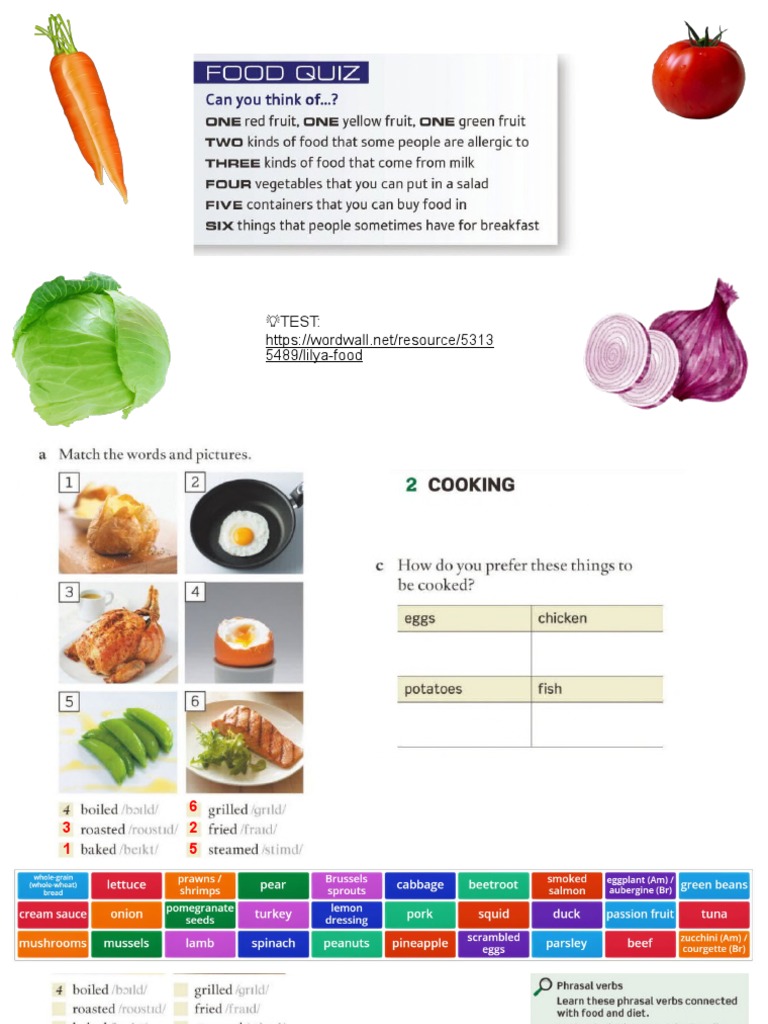 Lesson 1 Food Vocabulary | PDF