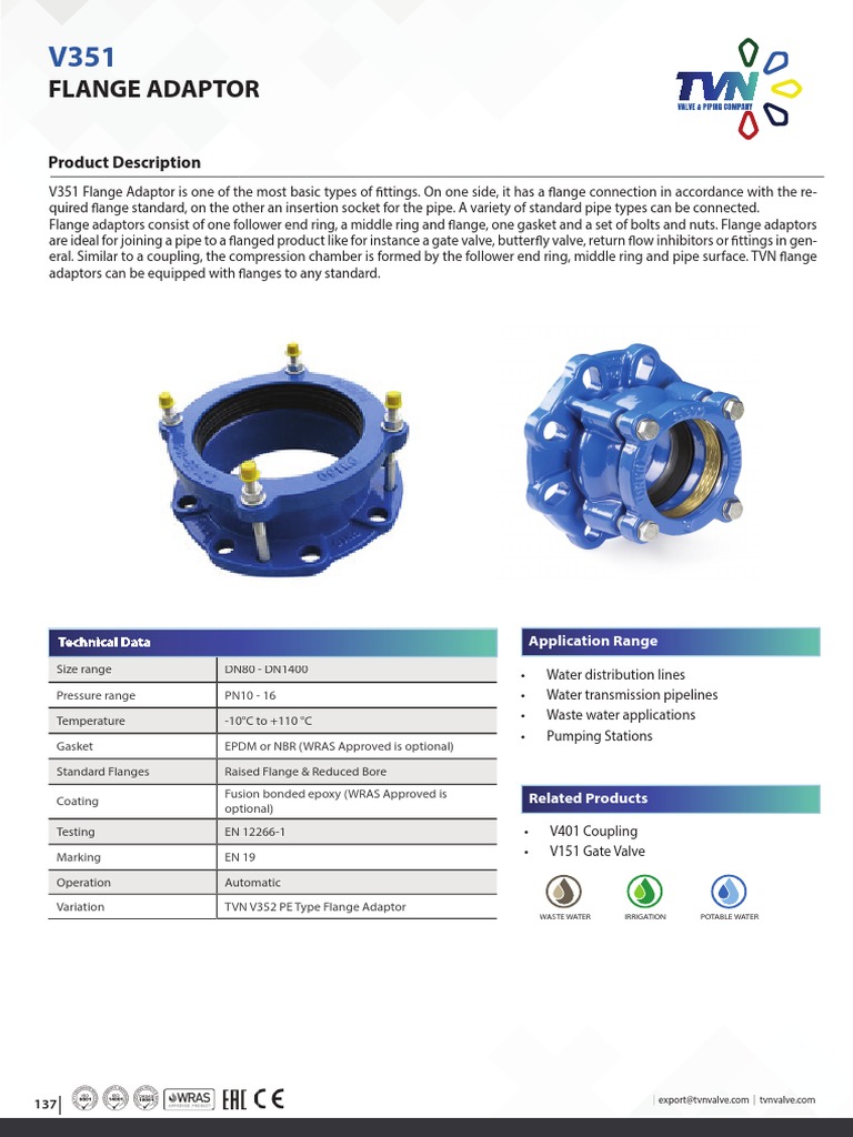 Flange Adaptor | PDF | Pipe (Fluid Conveyance) | Applied And ...