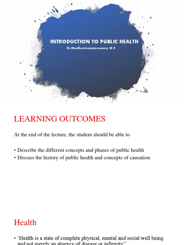 Overview of Public Health Concepts | PDF | Public Health | Sanitation