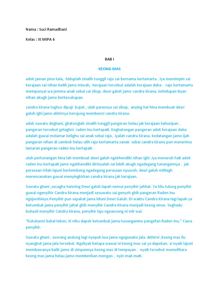 Kisah Candra Kirana dan Keong Mas | PDF