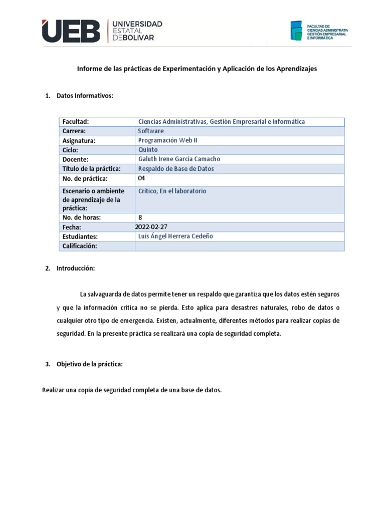 Ape04 Herrera | PDF | Apoyo | Bases de datos