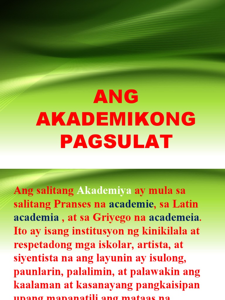Ang Akademikong Pagsulat | PDF