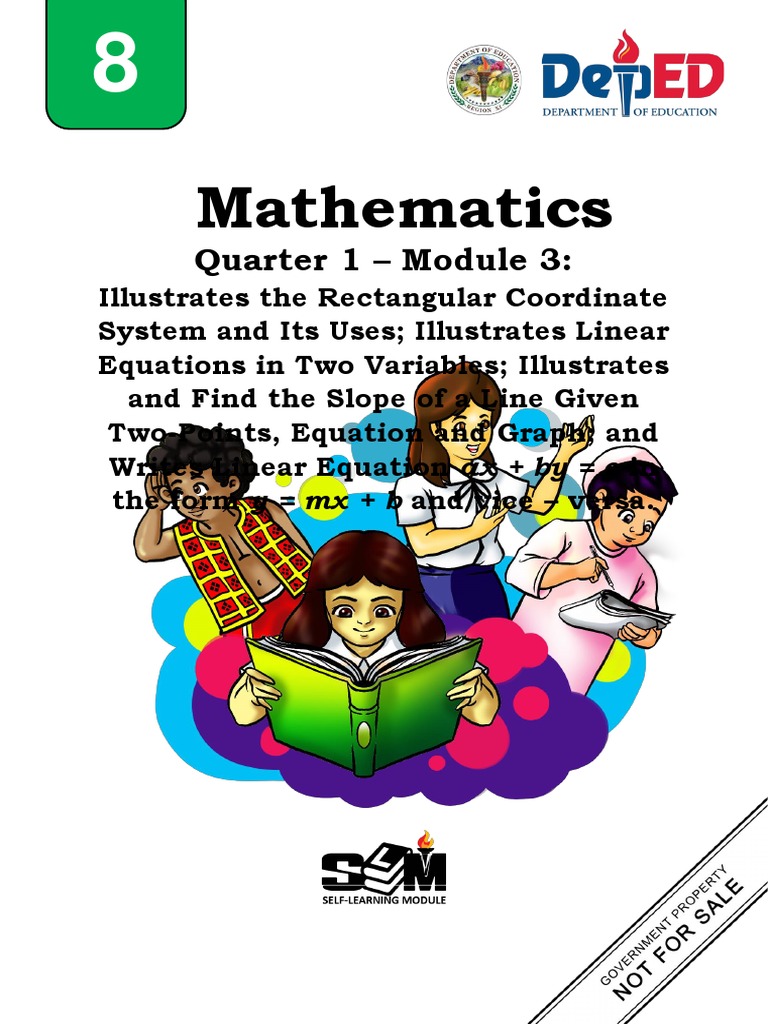 Q1 Mathematics 8 Module 3 | PDF | Cartesian Coordinate System | Equations